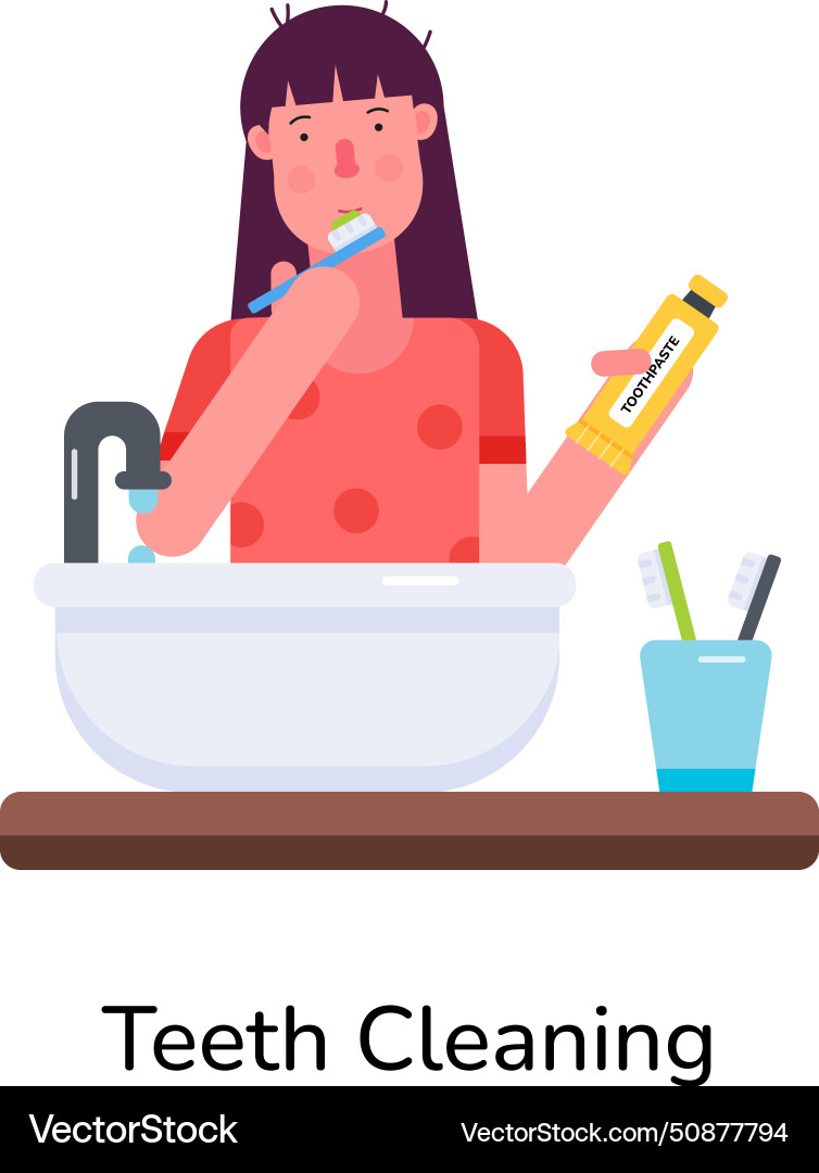 Teeth cleaning Royalty Free Vector Image - VectorStock