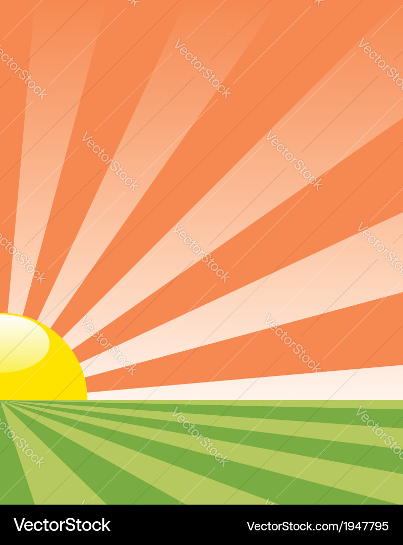 Background with rising sun Royalty Free Vector Image