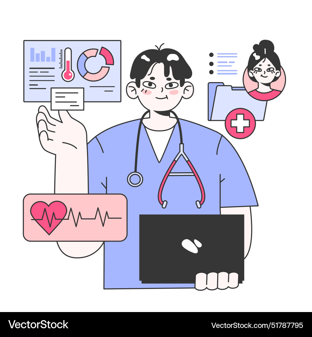 Bioinformatics It Medical Service Computation Vector Image