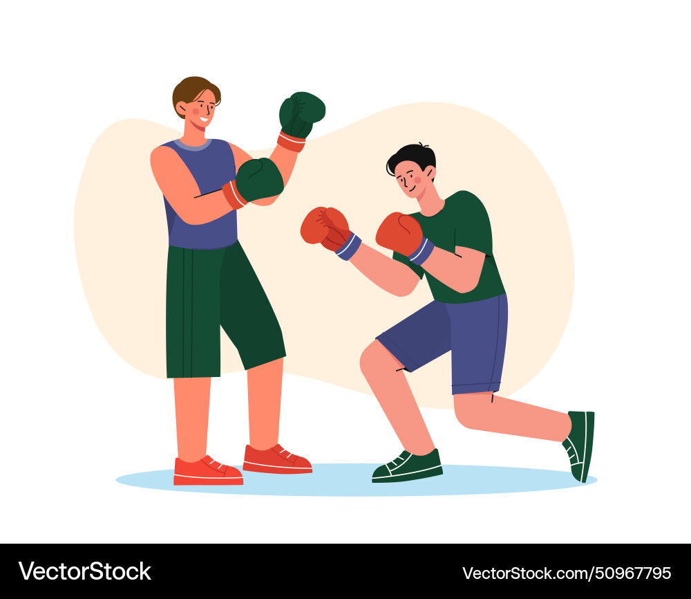 Boxers man fighting concept Royalty Free Vector Image