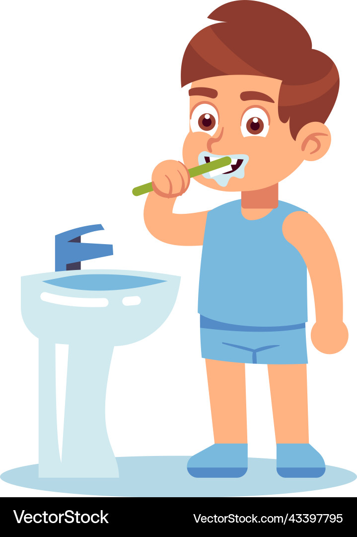 Boy Brush Teeth Clip Art