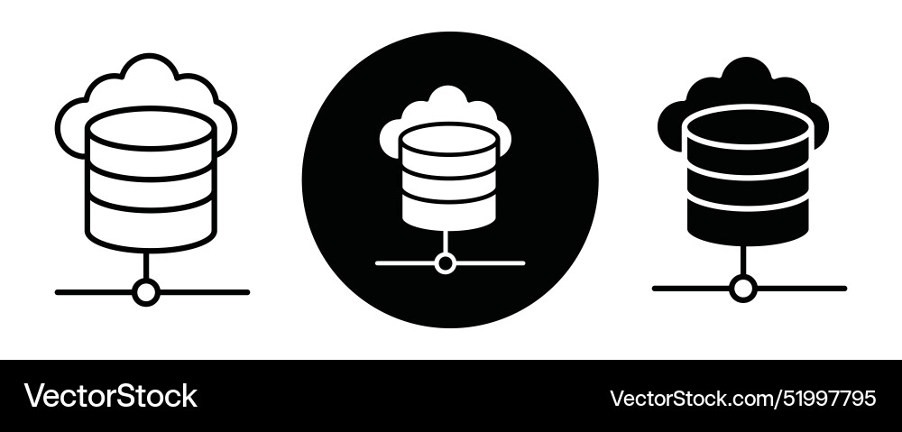 Cloud Database Outline Icon Collection Or Set Vector Image