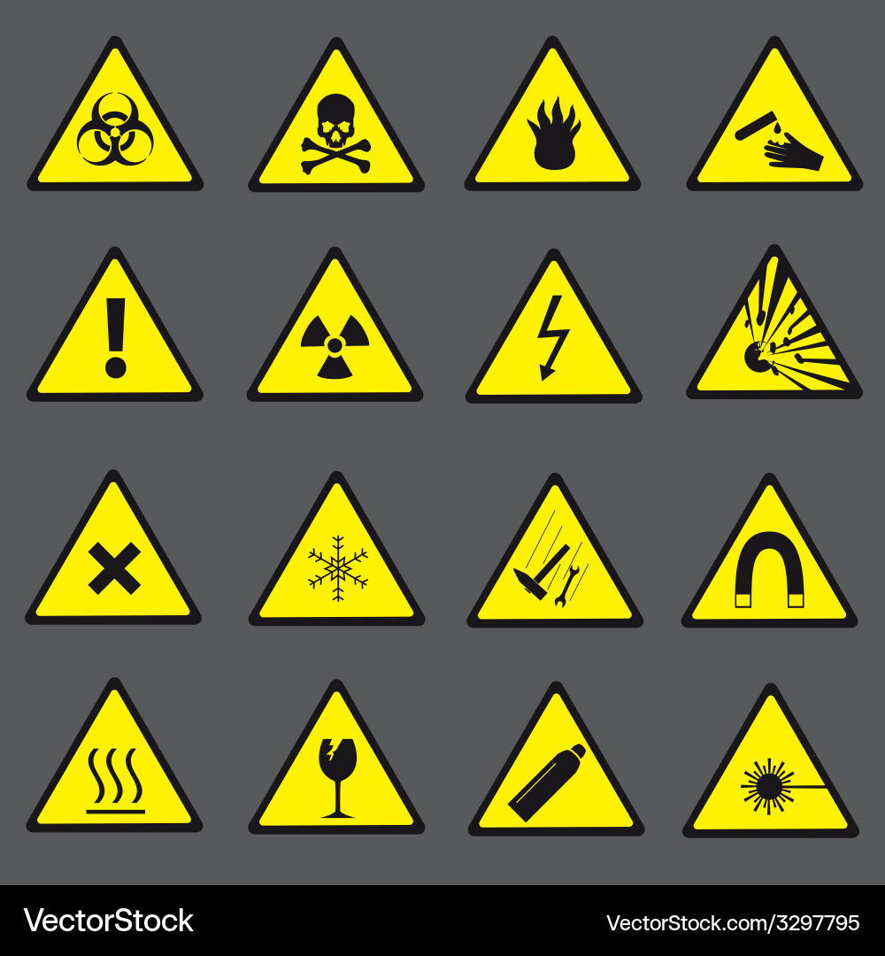 Danger Warning Signs Set - Schwarz & Gelb Vektorbild
