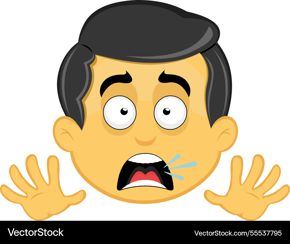 Emoji character scared expression Royalty Free Vector Image
