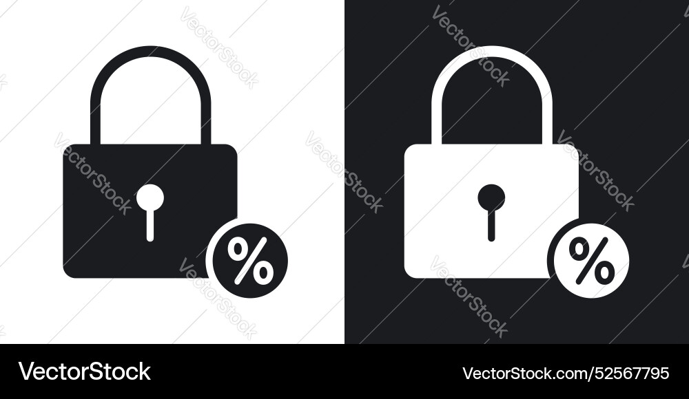 Fixed rate mortgage icon set on white background Vector Image