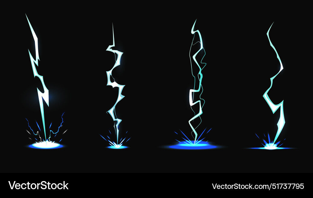 Lightning Strike - Thunder & Sparks Royalty Free Vector