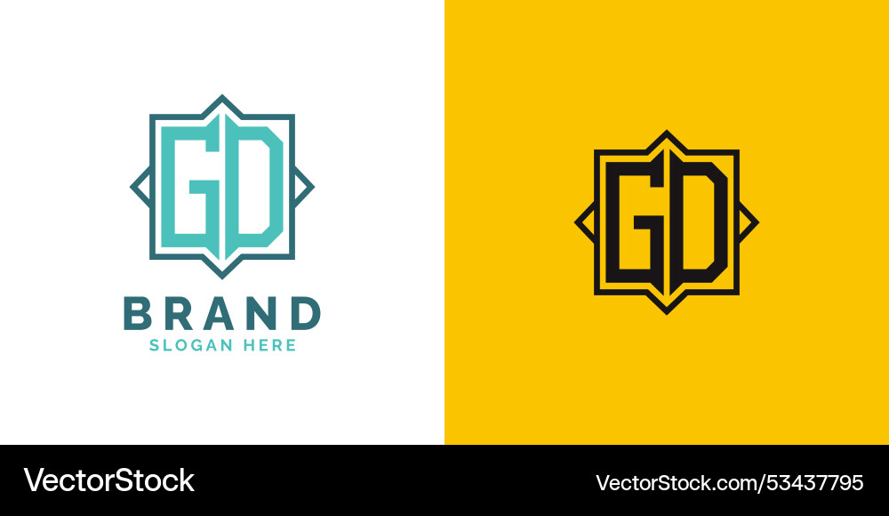 Modern gd monogram logo design initial letter gd Vector Image