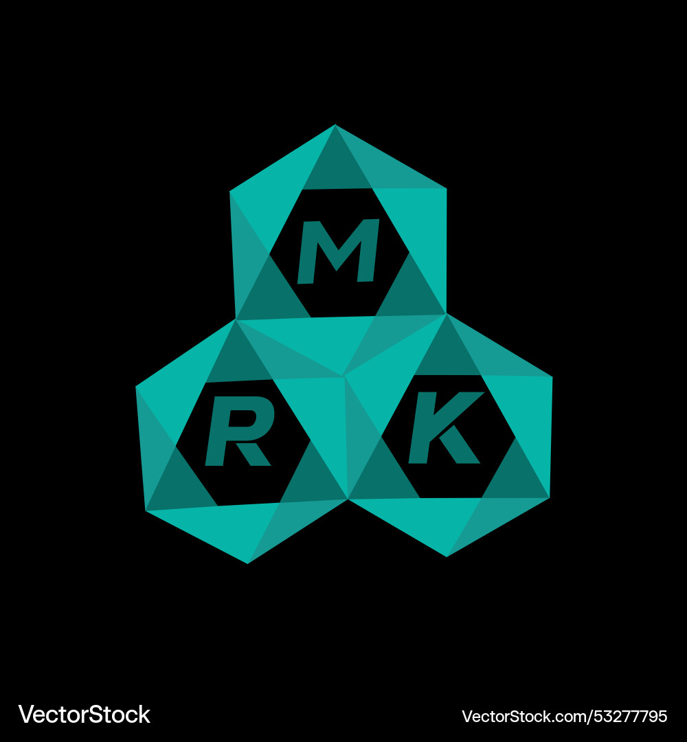 Mrk creative minimalist letter logo unique Vector Image