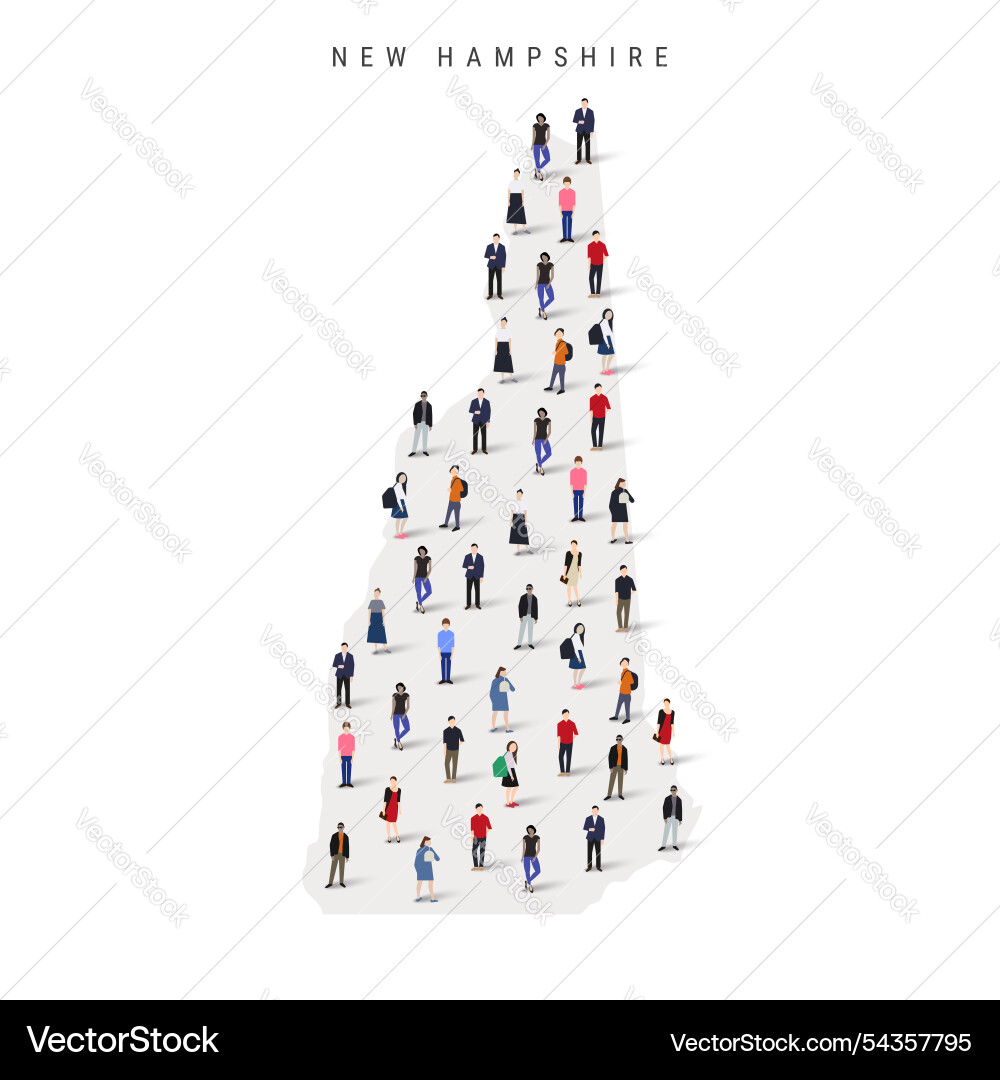 New hampshire us state population map large group Vector Image