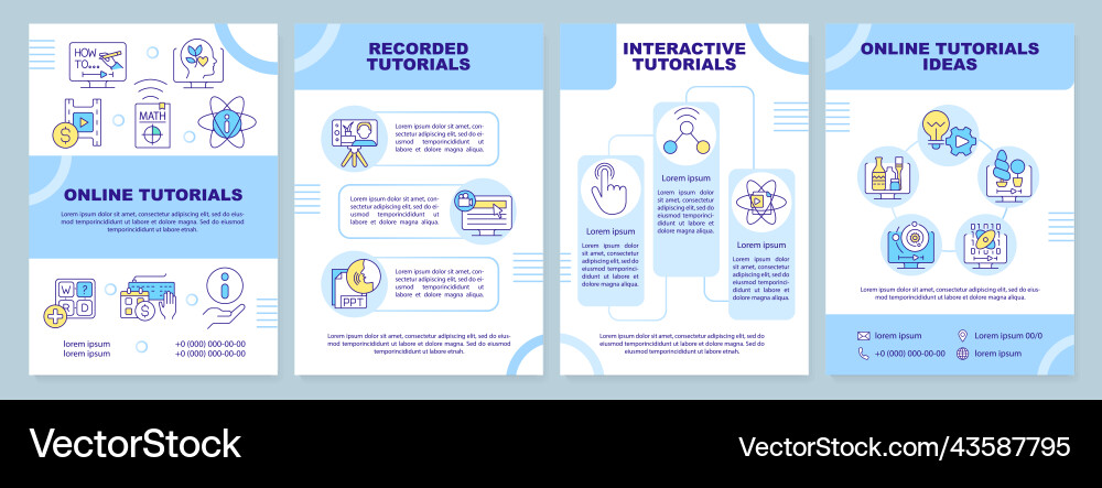 Online tutorials brochure template Royalty Free Vector Image