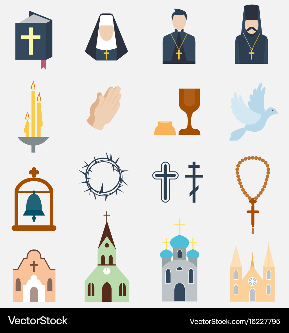 Religion charity icons Royalty Free Vector Image