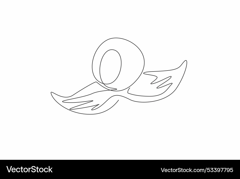 Single one line drawing round red nose and thick Vector Image
