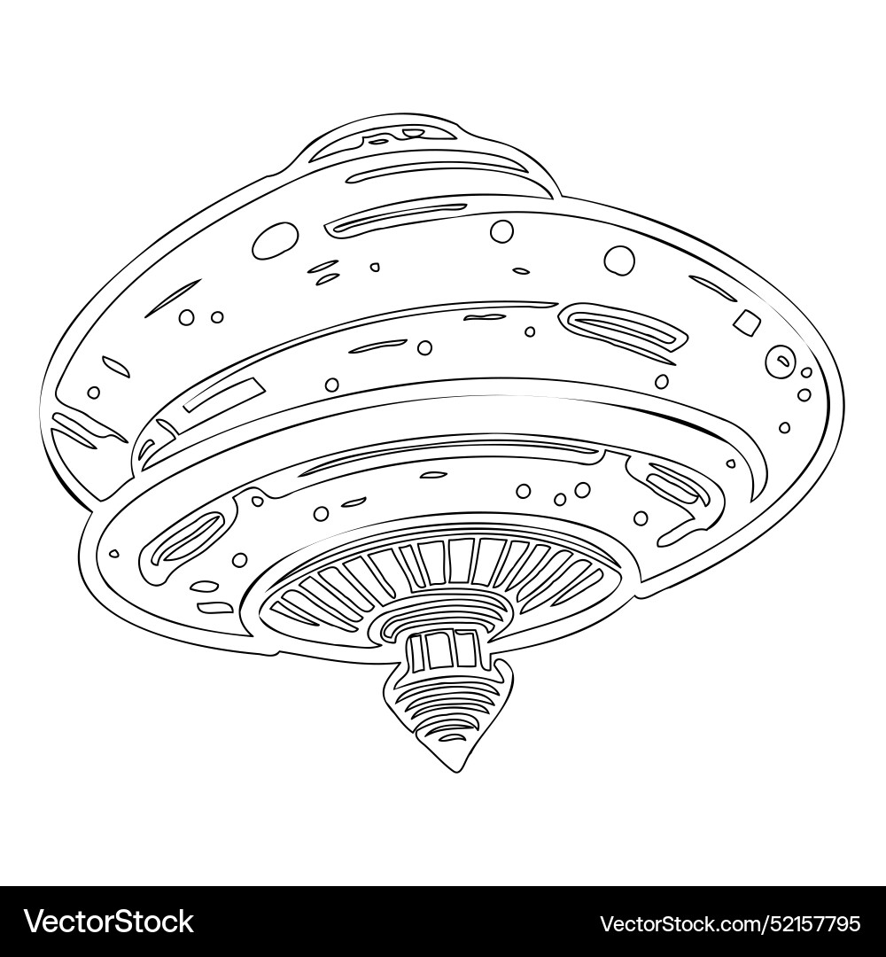 Ufo outline sketch Royalty Free Vector Image - VectorStock