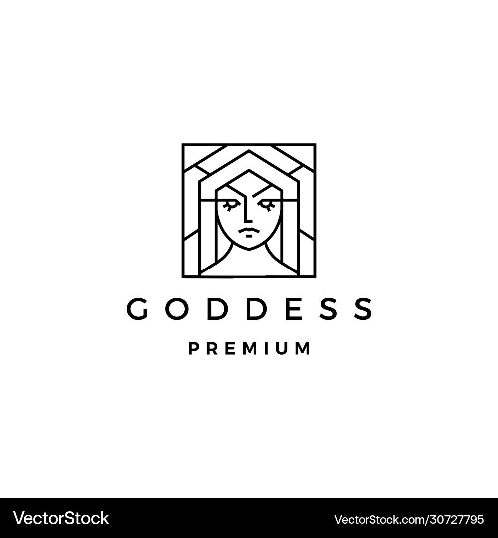 Woman goddess logo icon Royalty Free Vector Image