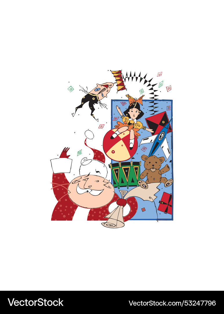 A colorful holiday scene bursting with festive Vector Image