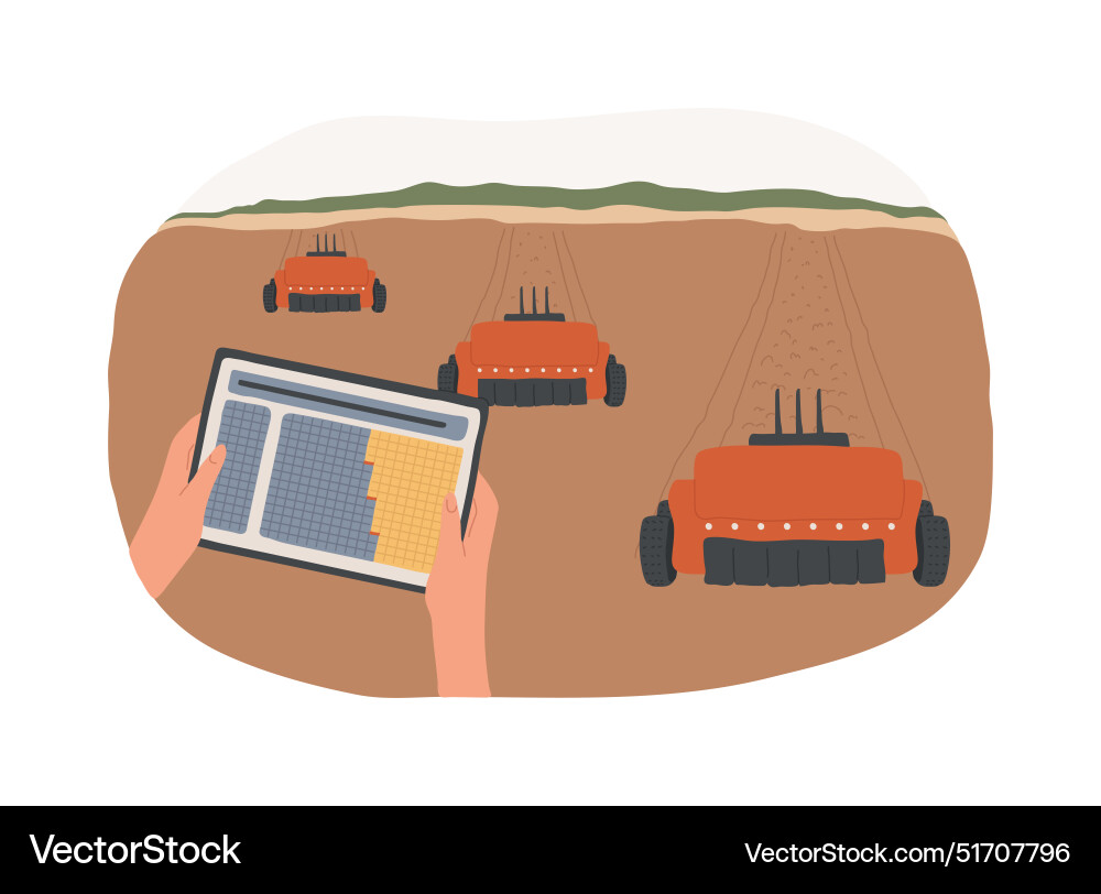 Autonomous seeding isolated cartoon Royalty Free Vector
