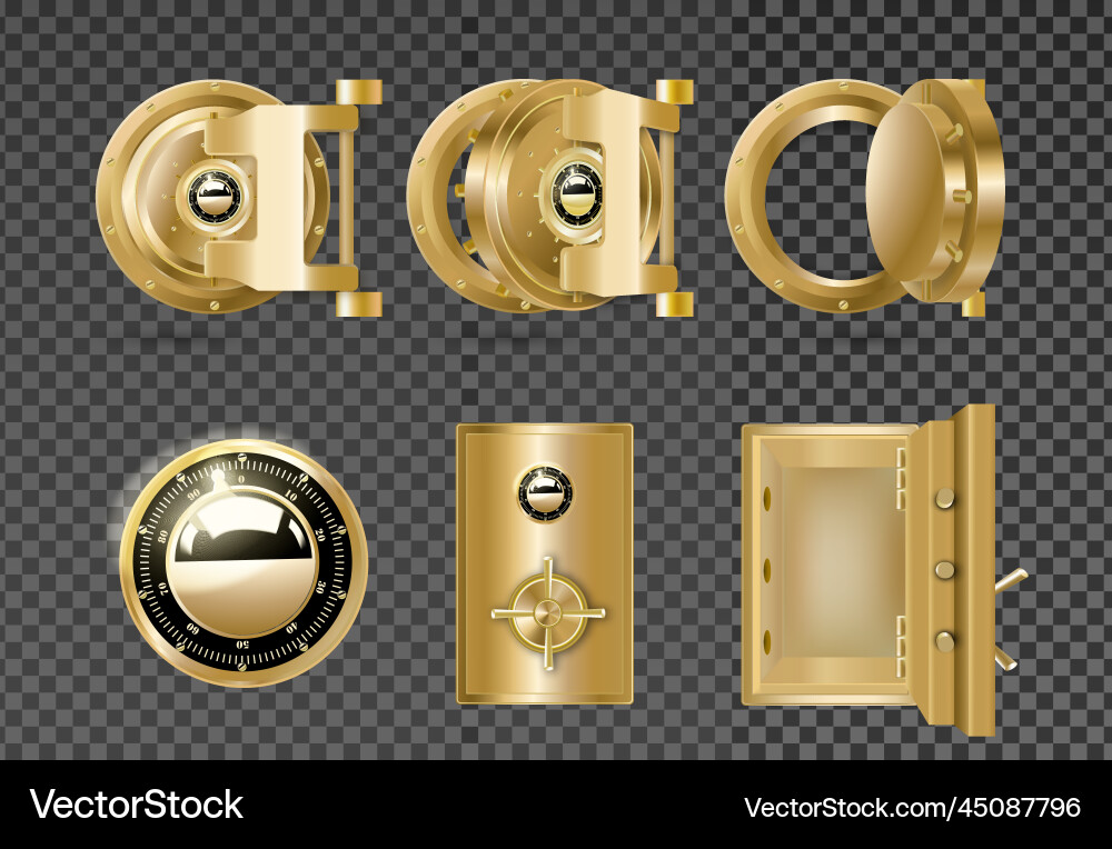 Bank doors set Royalty Free Vector Image - VectorStock