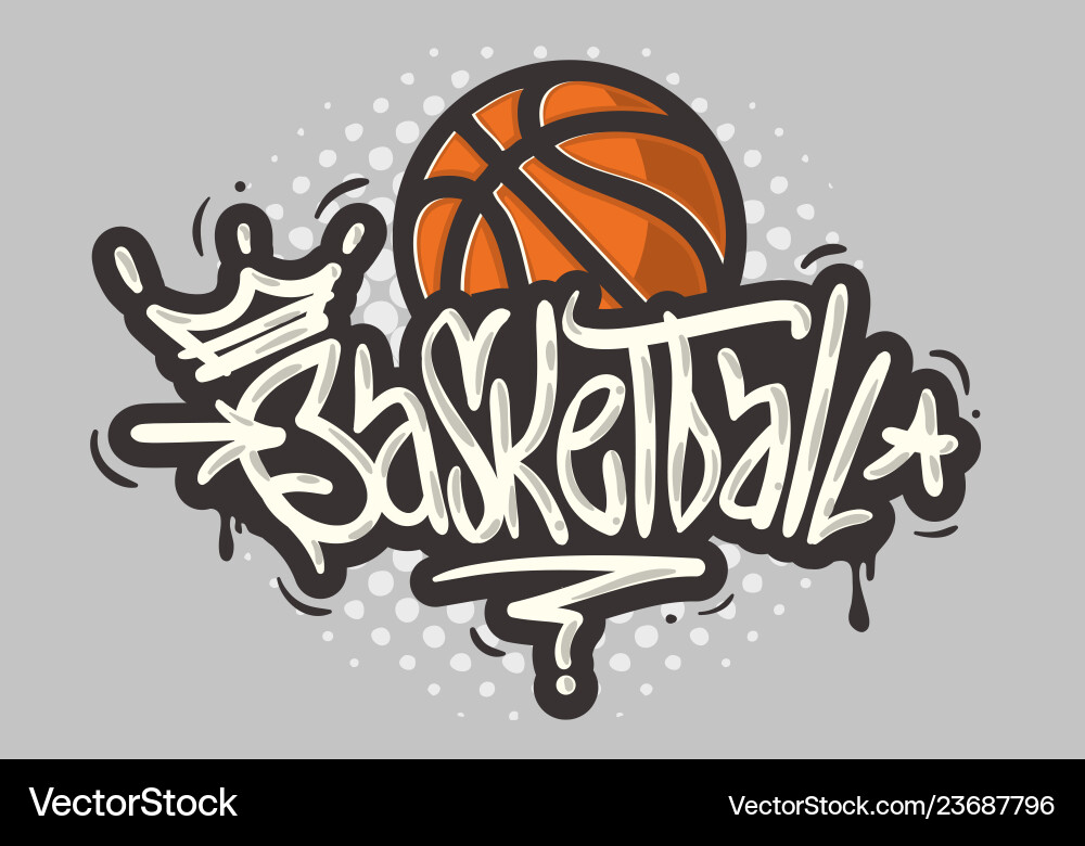Basketball themed hand drawn brush lettering Vector Image