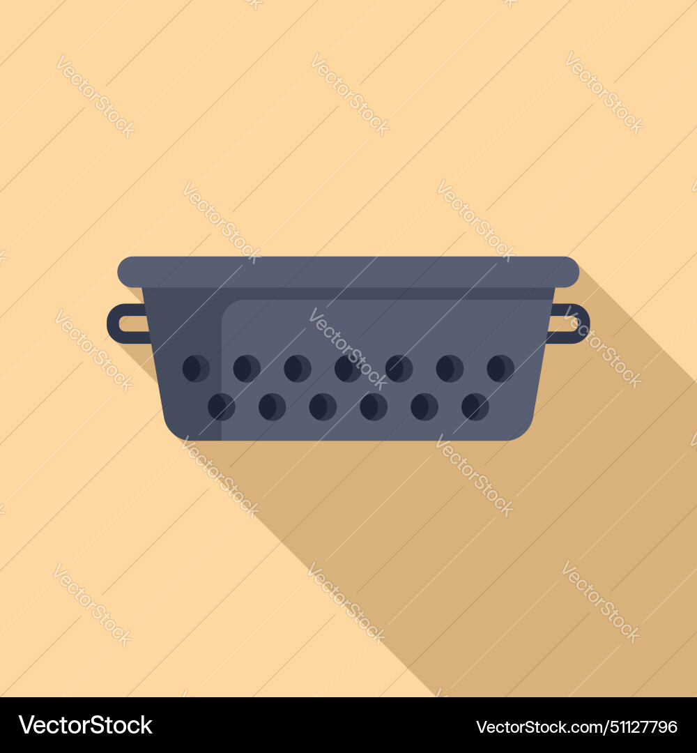 Colander kit tool icon flat cooking Royalty Free Vector