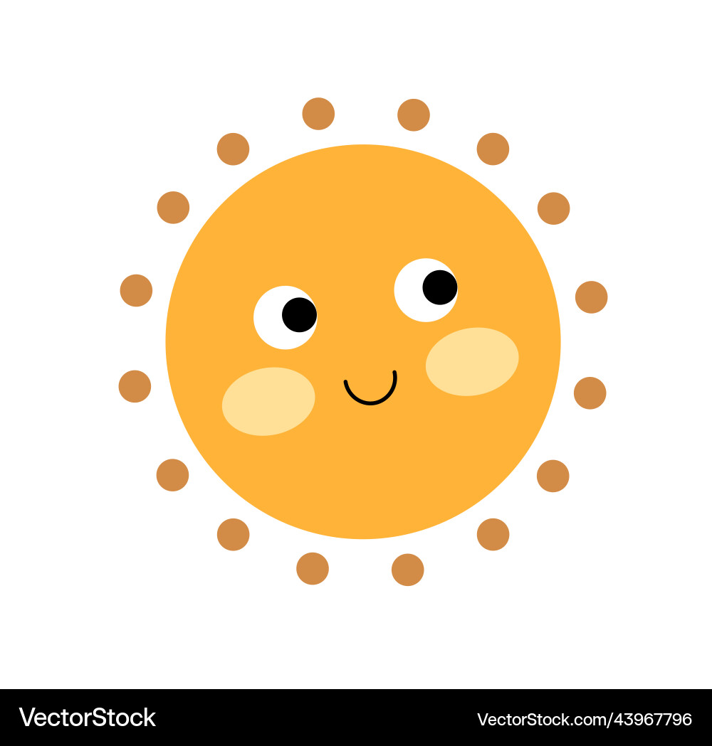 Cute sun icon Royalty Free Vector Image - VectorStock
