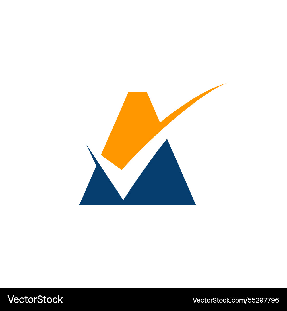 Dynamic checkmark logo design Royalty Free Vector Image