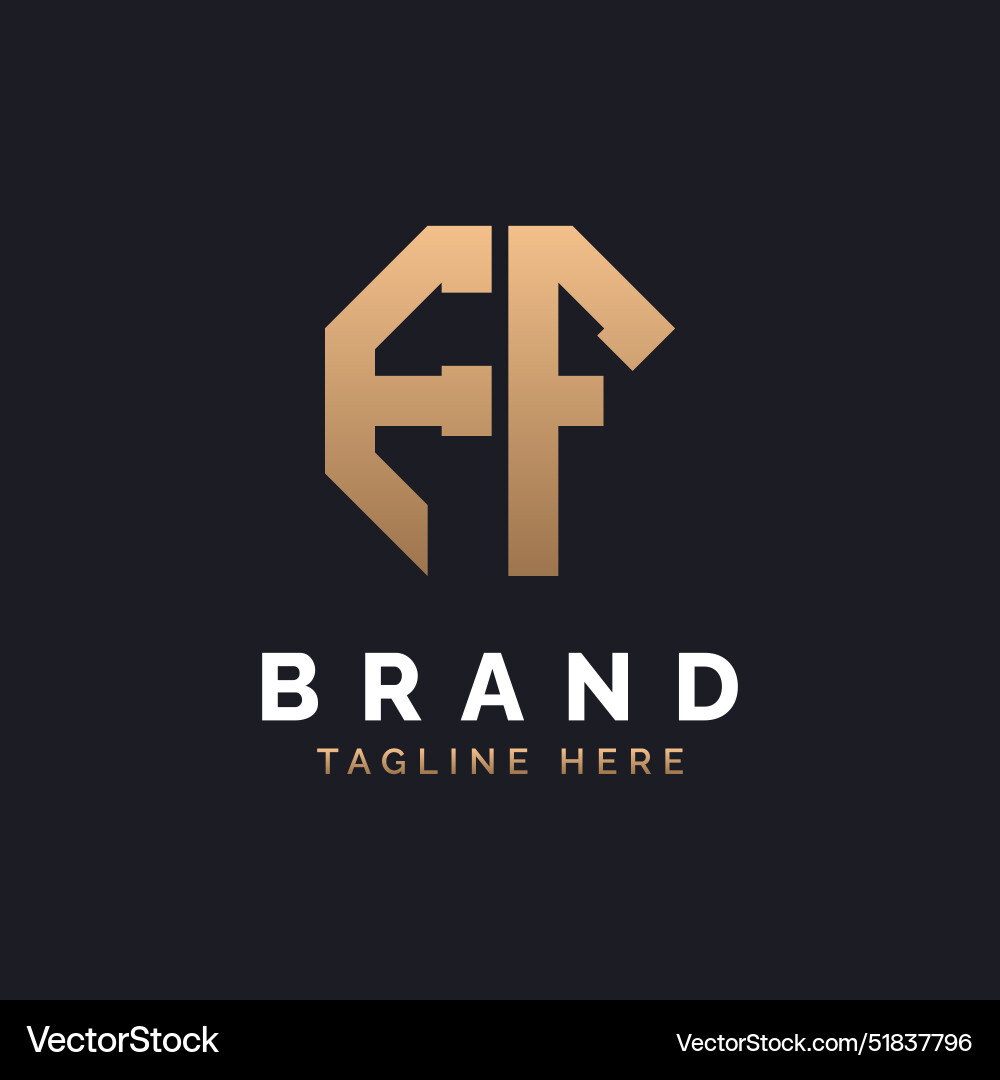 Ff logo design modern minimal elegant and luxury Vector Image