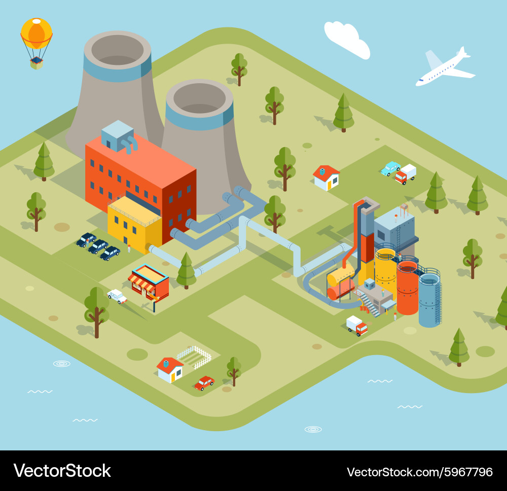 Isometric Factory Model Royalty Free Vector Image