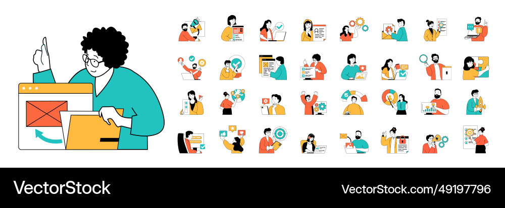 Marketing and development concept with people Vector Image