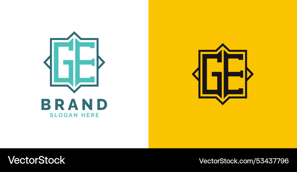 Modern ge monogram logo design initial letter ge Vector Image