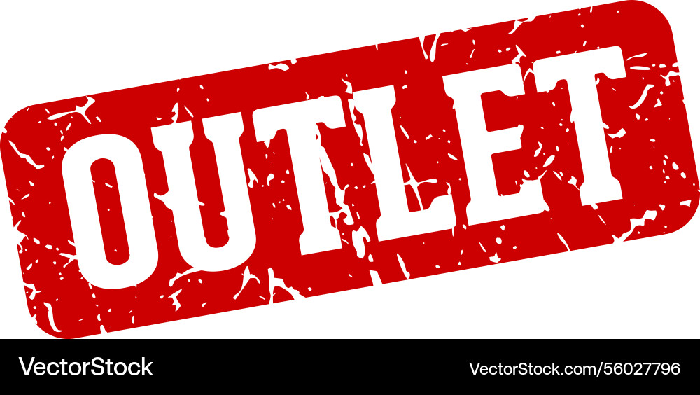 Outlet rectangular sign stamp Royalty Free Vector Image