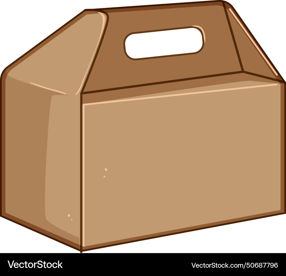 Package food box to go cartoon Royalty Free Vector Image