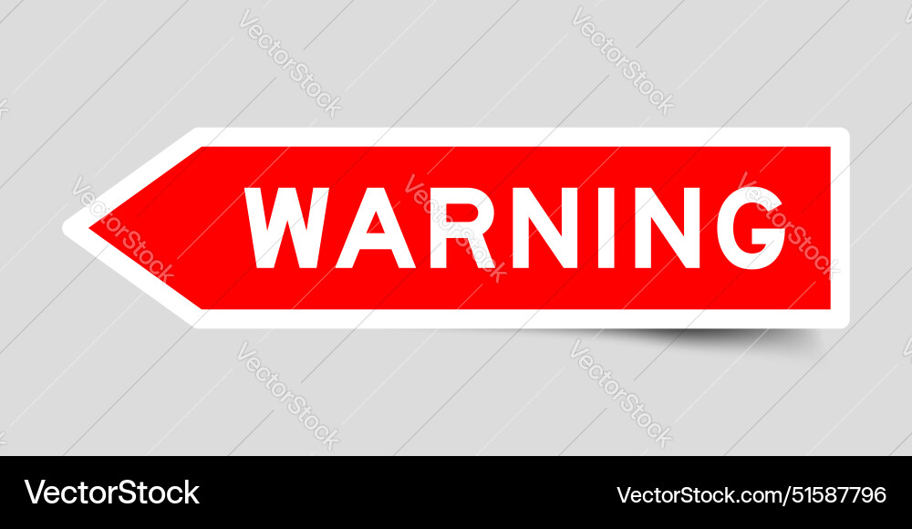 Red color arrow shape sticker label with word Vector Image