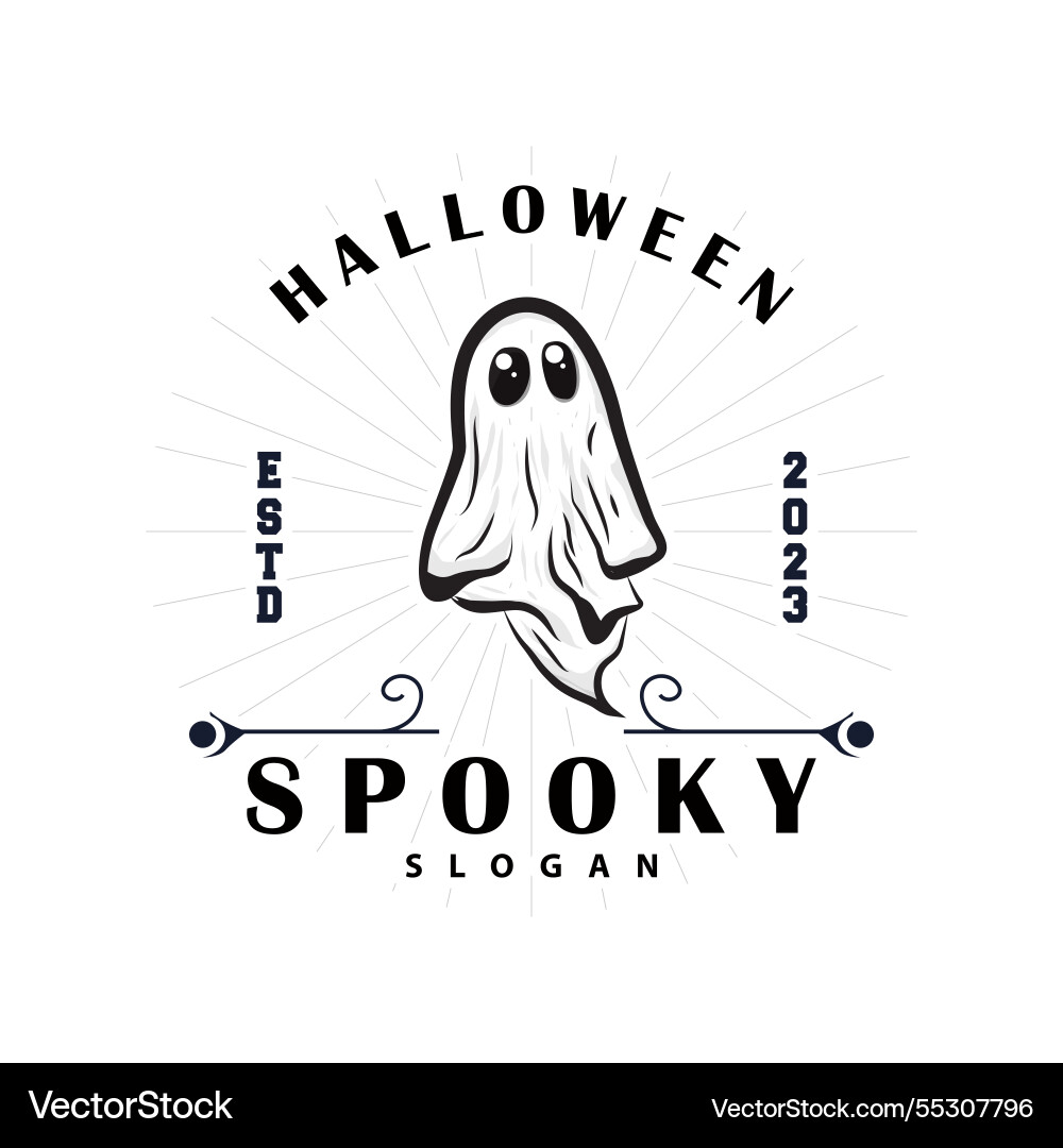 Spooky fly ghost logo simple minimalist vintage Vector Image