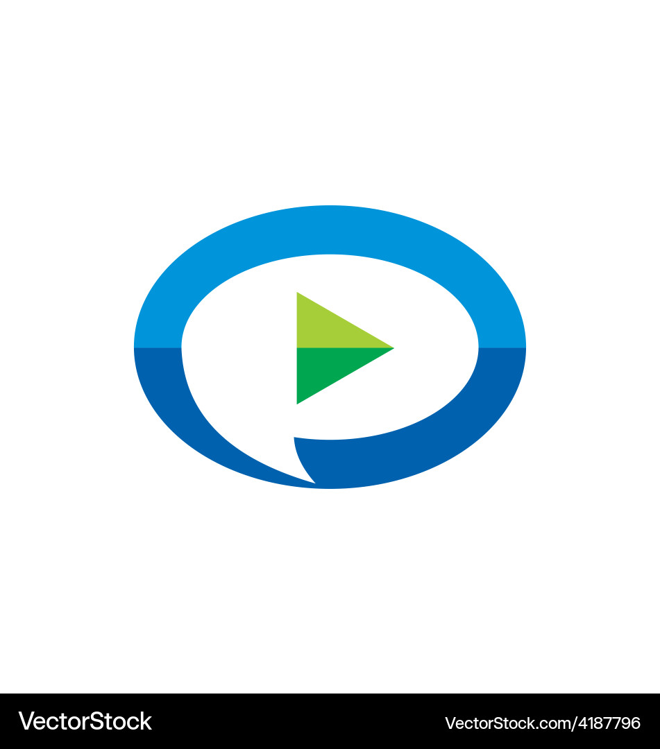 Video play talk bubble logo Royalty Free Vector Image