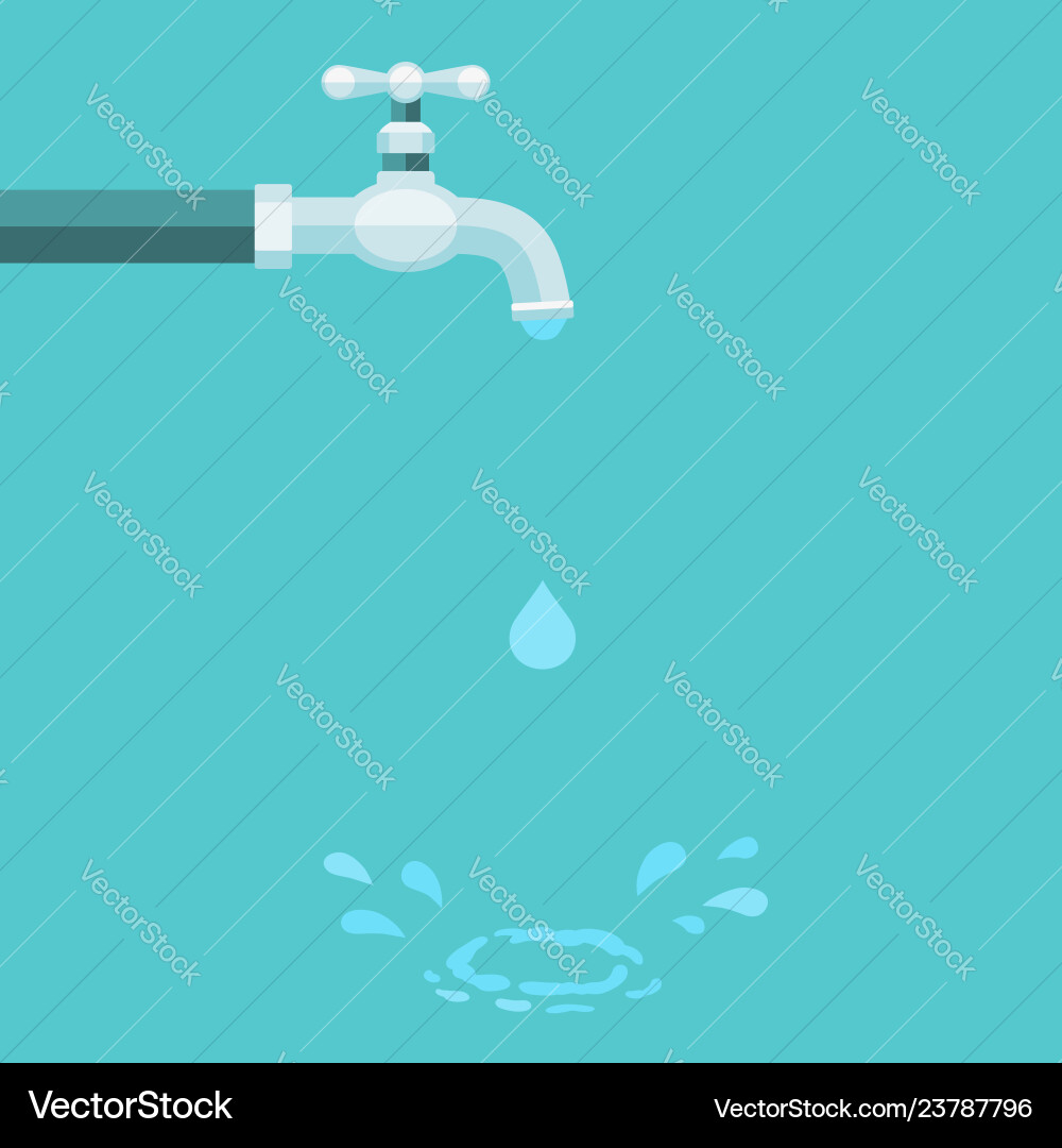 Water Tap Dripping – Splash & Drop Vector Image
