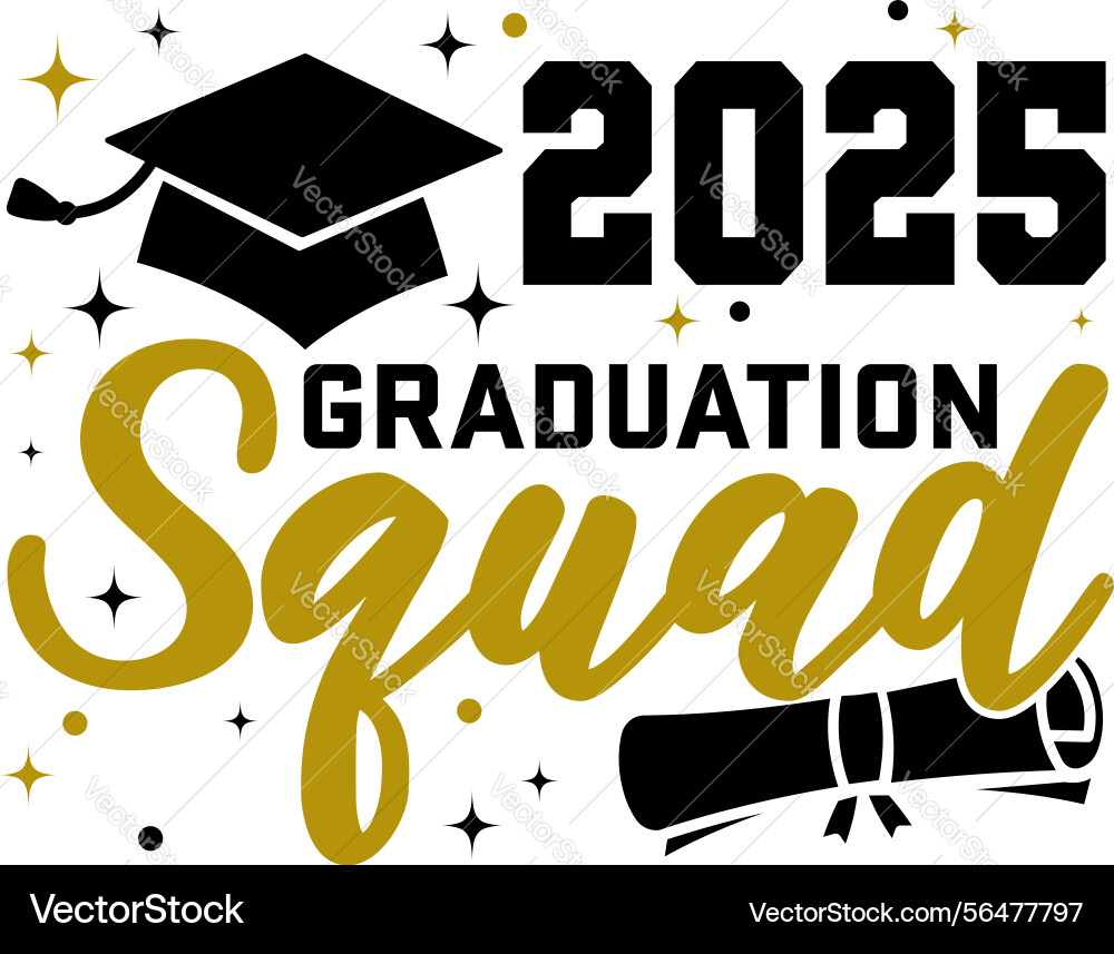2025 graduation squad Royalty Free Vector Image