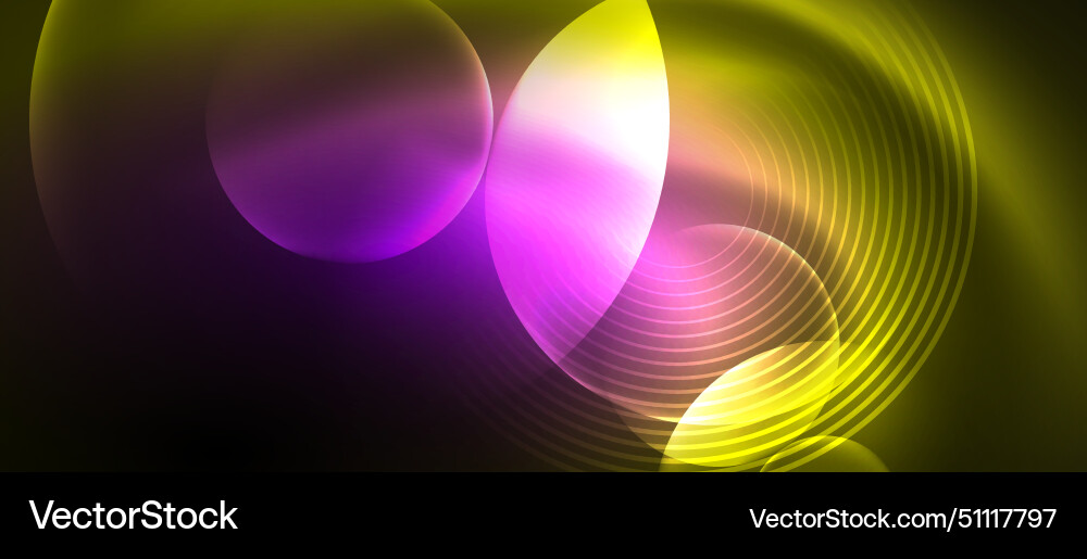 A vibrant purple and yellow circle glowing Vector Image