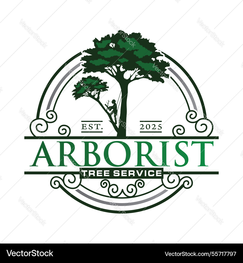 Arborist tree services logo design Royalty Free Vector Image