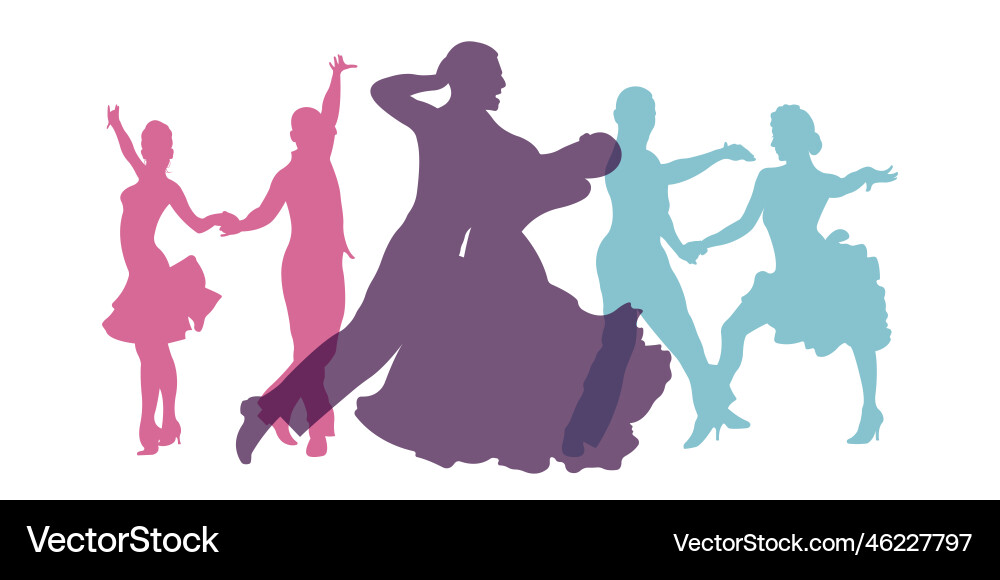 Ballroom dancing association2 Royalty Free Vector Image