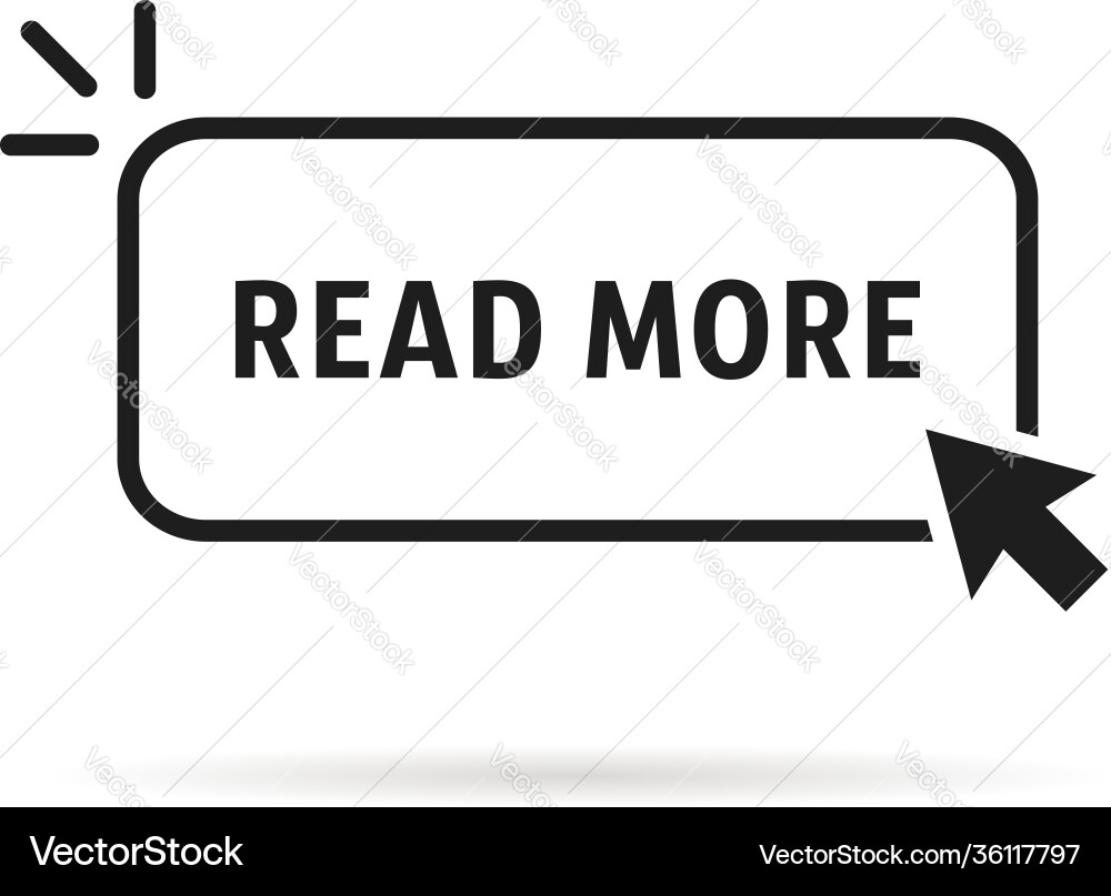 Black thin line read more button Royalty Free Vector Image