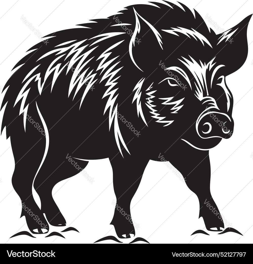 Boar battleground wild graphics snorting Vector Image