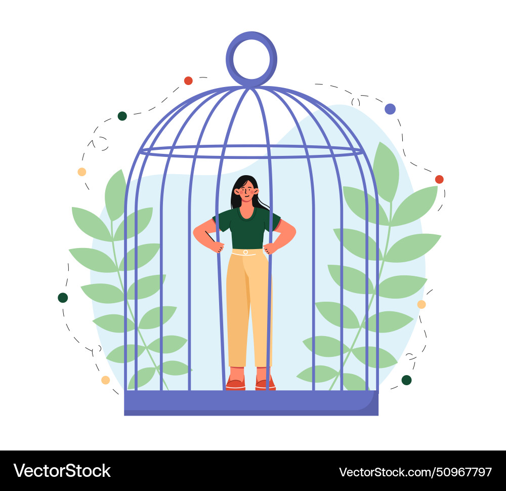 Break free from cage Royalty Free Vector Image