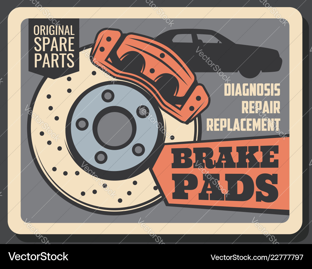 Car Brake Pads & Service Royalty Free Vector Image