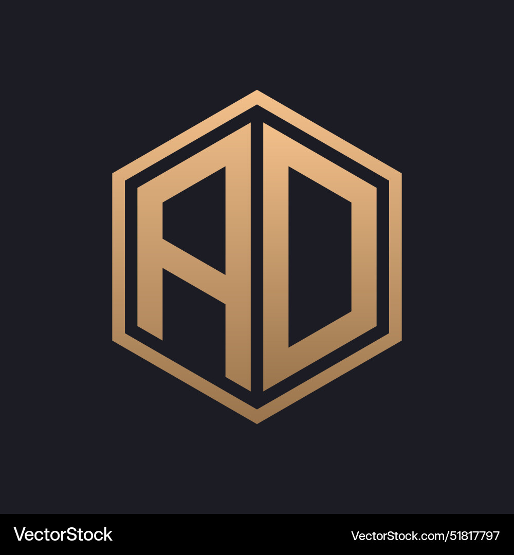 Elegant hexagon letter ad logo design initial Vector Image