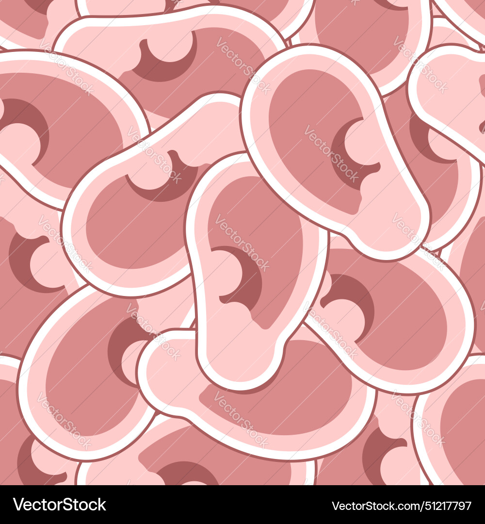 Human ear pattern seamless part of body background