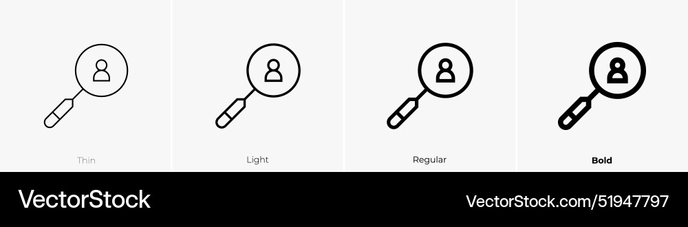 Job seeker icon thin light regular and bold style Vector Image