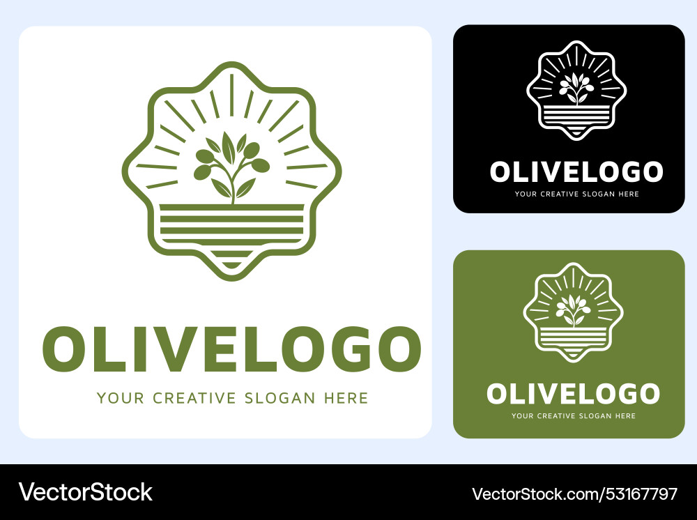 Natural olive logo design template Royalty Free Vector Image