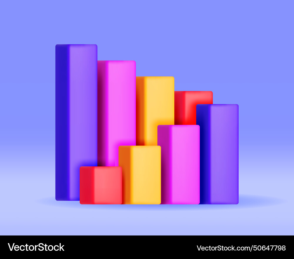 3d growth stock diagram isolated Royalty Free Vector Image