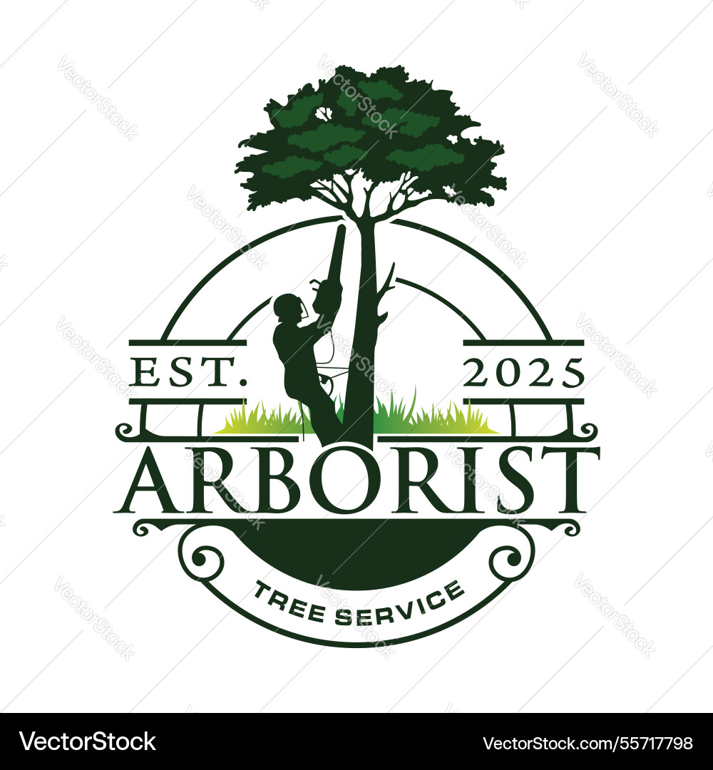 Arborist tree services logo design Royalty Free Vector Image