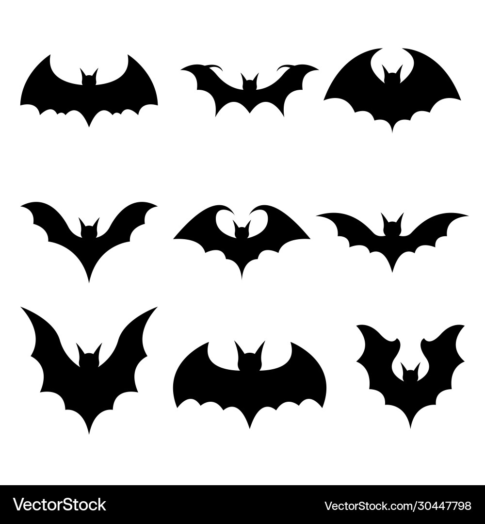 Bat set Royalty Free Vector Image - VectorStock